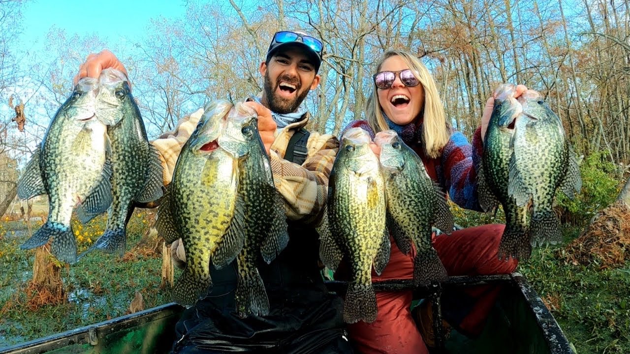 Slab crappie smackdown caught in flooded forest creek