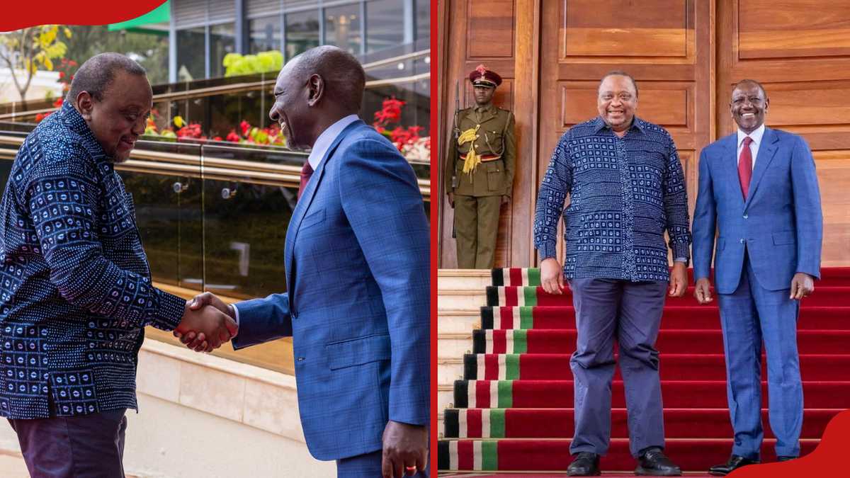 Kenyans react as Uhuru, Ruto share light moment at State House: "Baba, walk away"