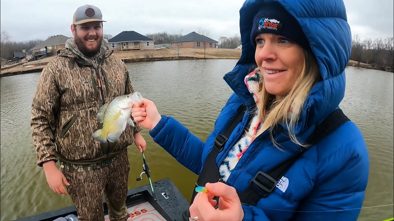 Crappie bite in freezing cold creek shocked the slab queen