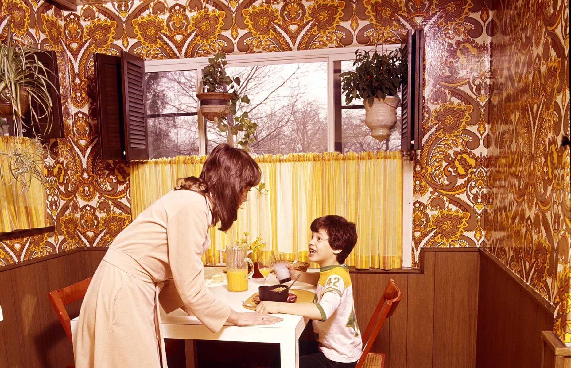 Retro 1970s kitchens in colourful vintage photos