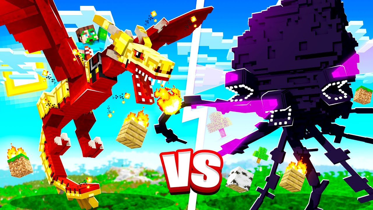 Strongest dragons vs the wither storm in Minecraft!