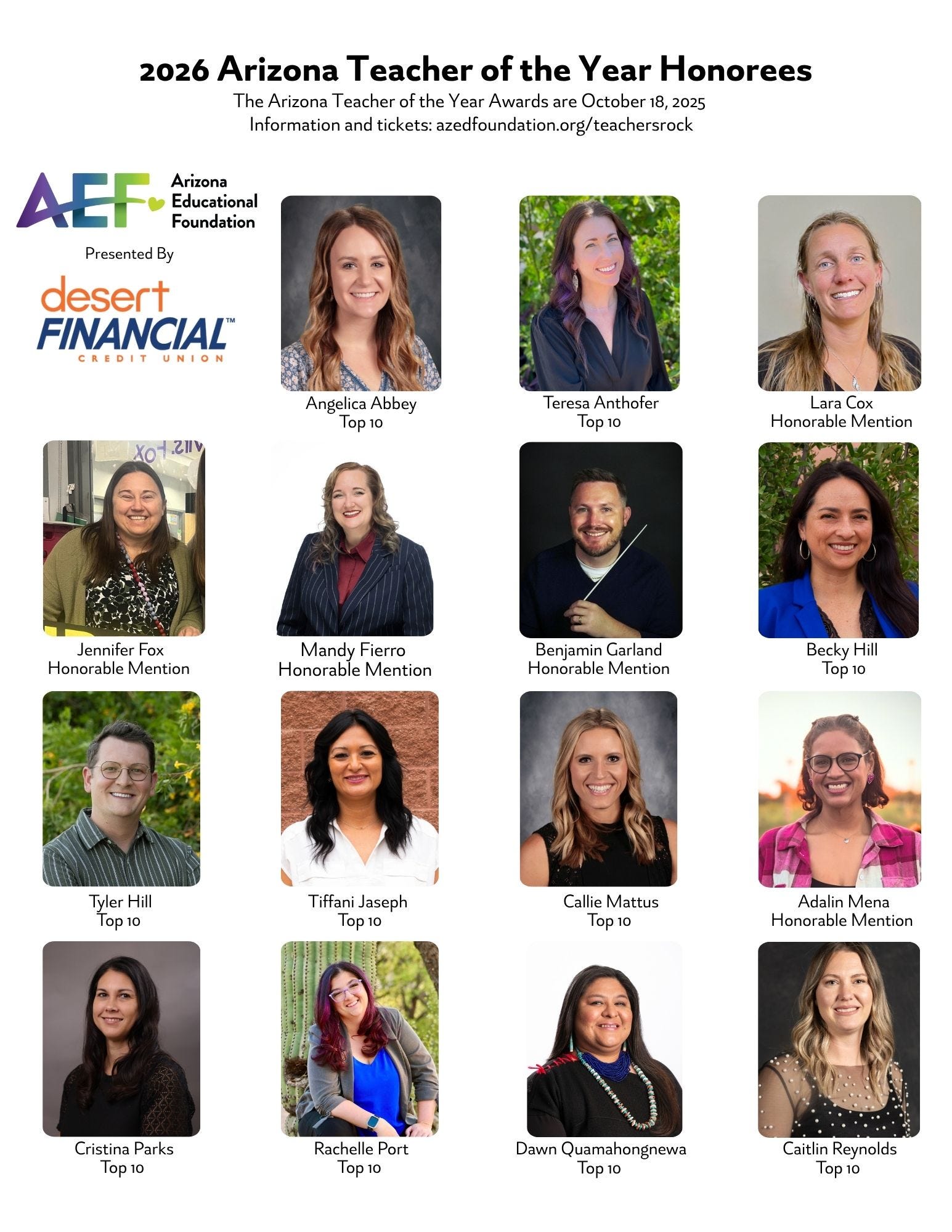 These are the 10 educators competing for Arizona's top prize in education