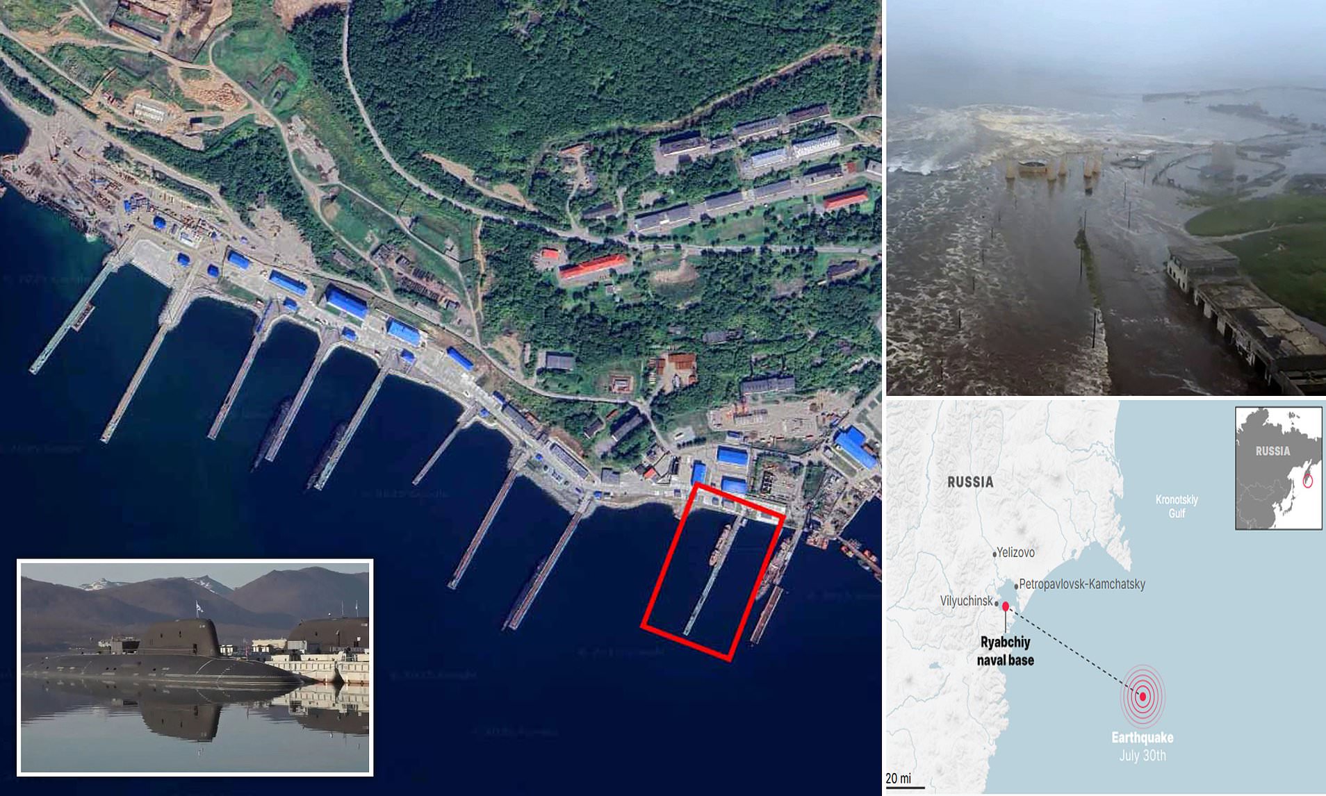 Putin's Pacific nuclear submarine base WAS damaged by tsunami satellite ...