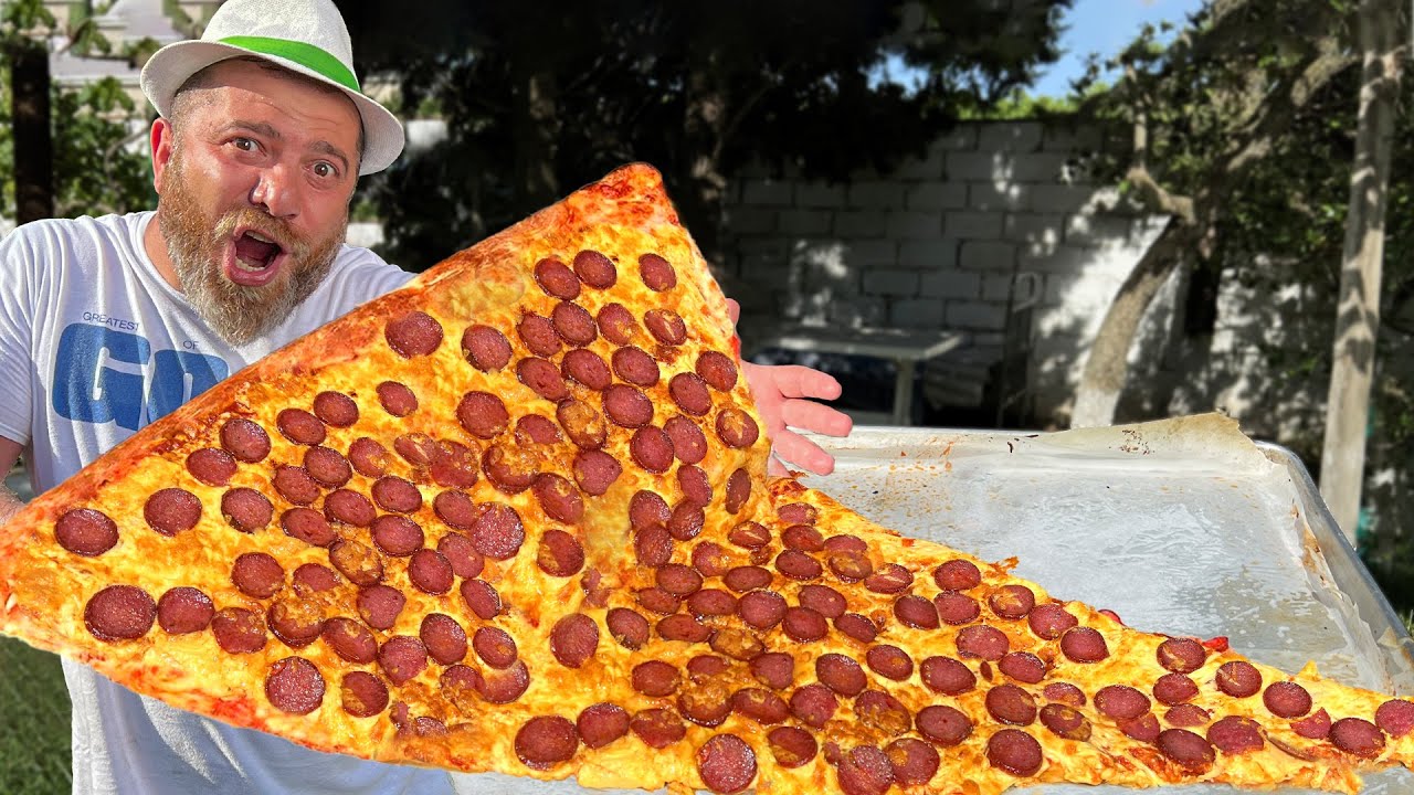 Massive Homemade Pizza Baked to Crispy Perfection