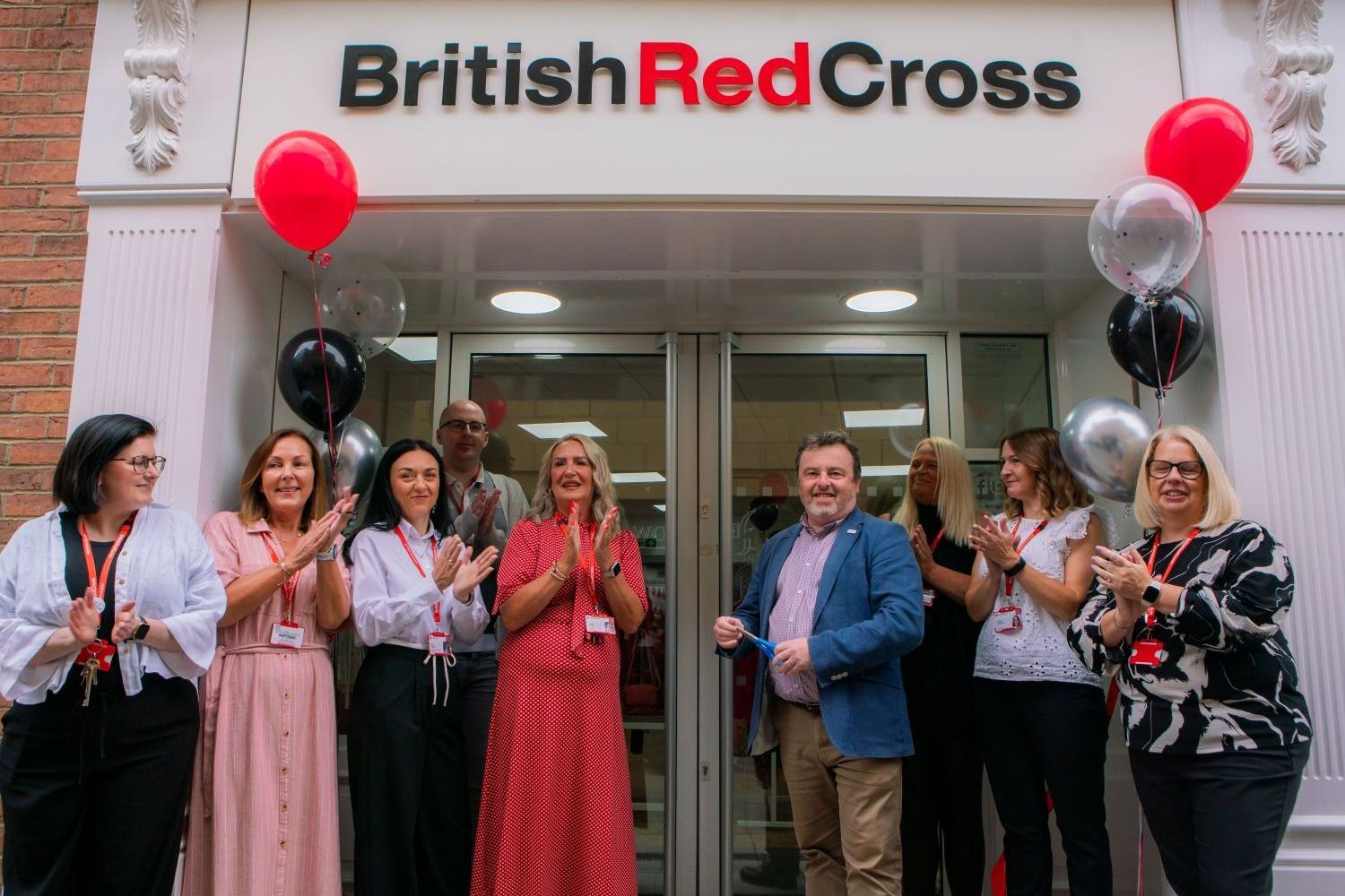 Ribbon cutting marks British Red Cross boutique launch at Sanderson ...