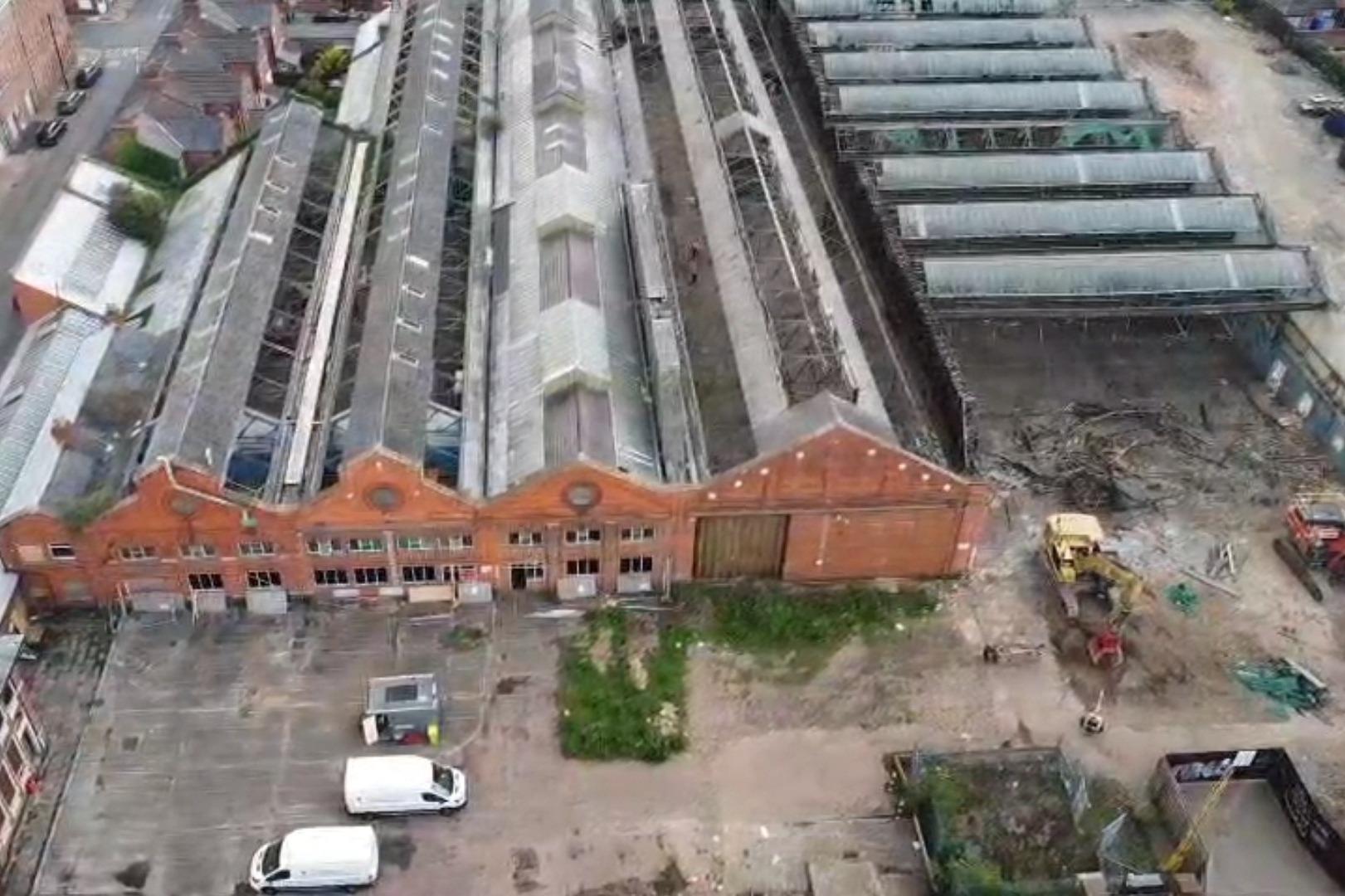 Watch: Drone footage shows demolition at former Northampton bus depot ...