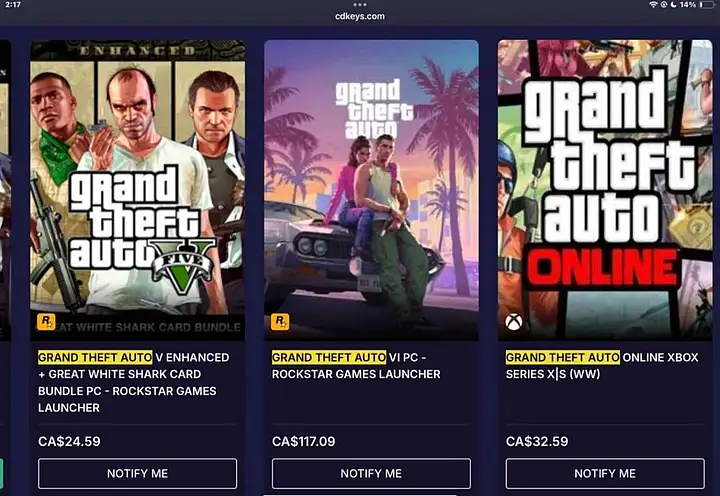 GTA 6 Price Surfaces On Gaming Storefront CDKeys Ahead Of Official ...