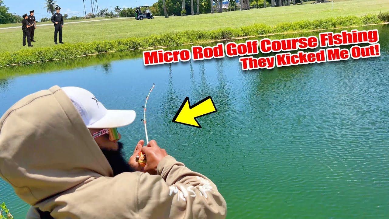 MICRO FISHING ROD on Golf Course – Police Called! | Monster Mike Fishing