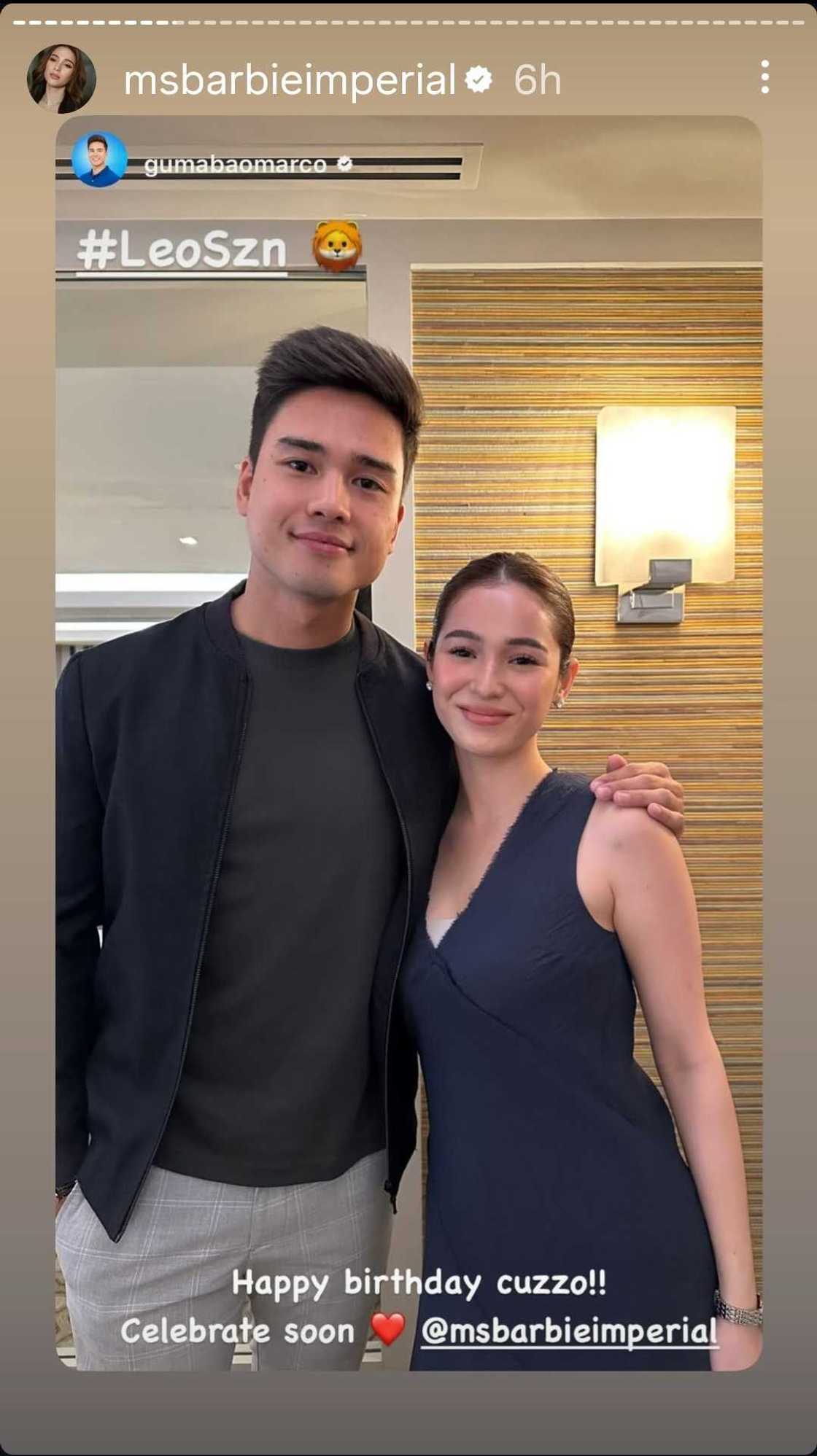 Marco Gumabao sends sweet birthday greeting to Barbie Imperial
