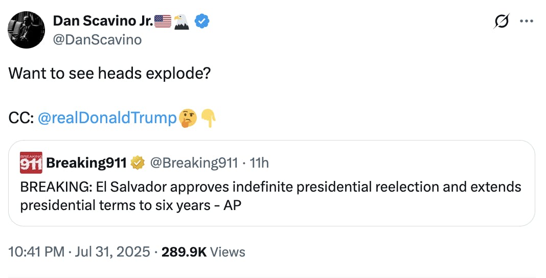 Trump Aide Makes Dark Joke About Abolishing Presidential Term Limits