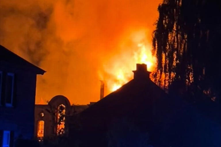 Teenager arrested after 'fire tornado' engulfs former Scots primary school