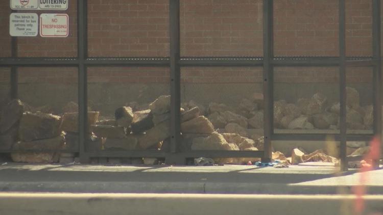 'I feel like the problem is much bigger': City places rocks around bus ...