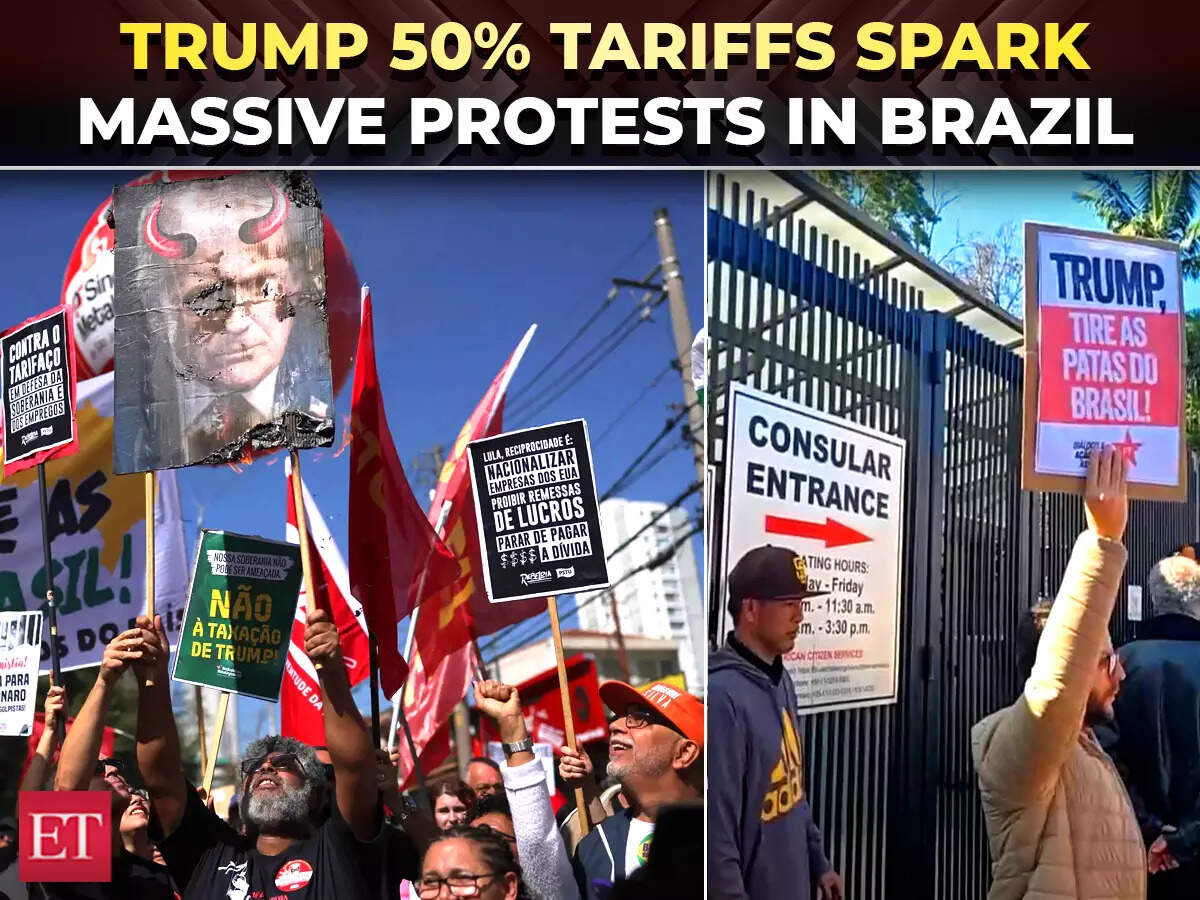 Massive protests rock Brazil after Trump slaps 50% tariffs; Protesters ...