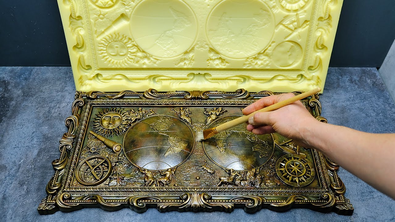 Pouring gypsum into a large silicone mold step by step guide