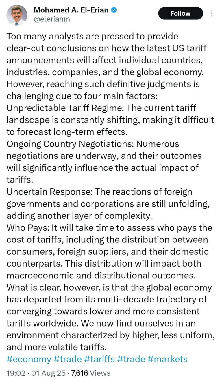 El-Erian Flags 4 Reasons Why It’s Impossible To Predict Trump Tariff Fallout