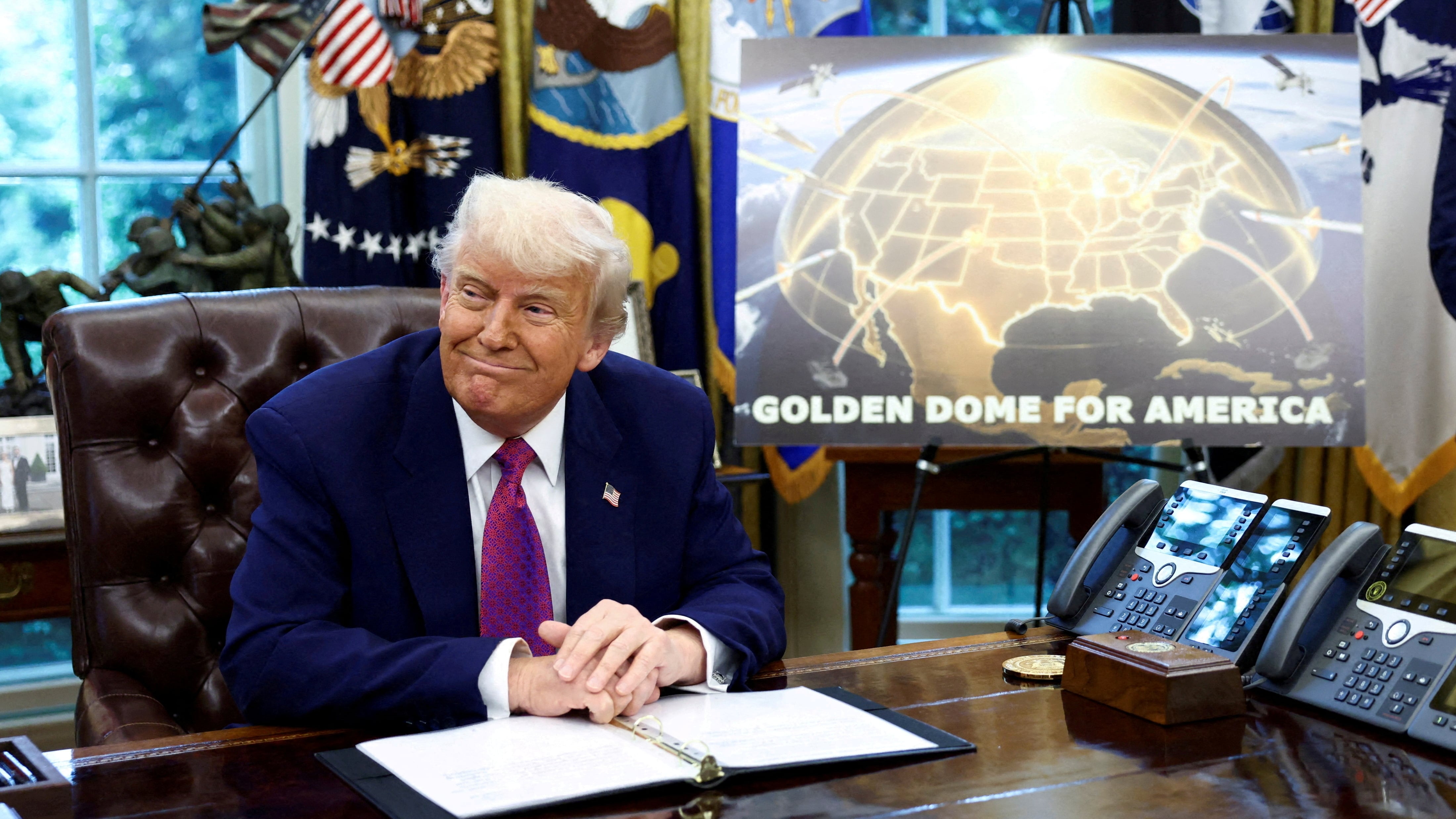 Trump posts AI image of golden dome over White House amid renovation push