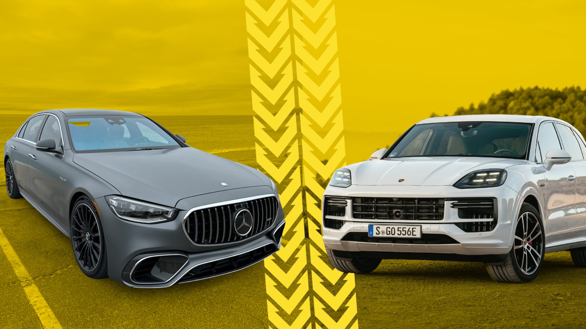 Mercedes-AMG S 63 E vs Porsche Cayenne Turbo E-Hybrid, les titans de l ...