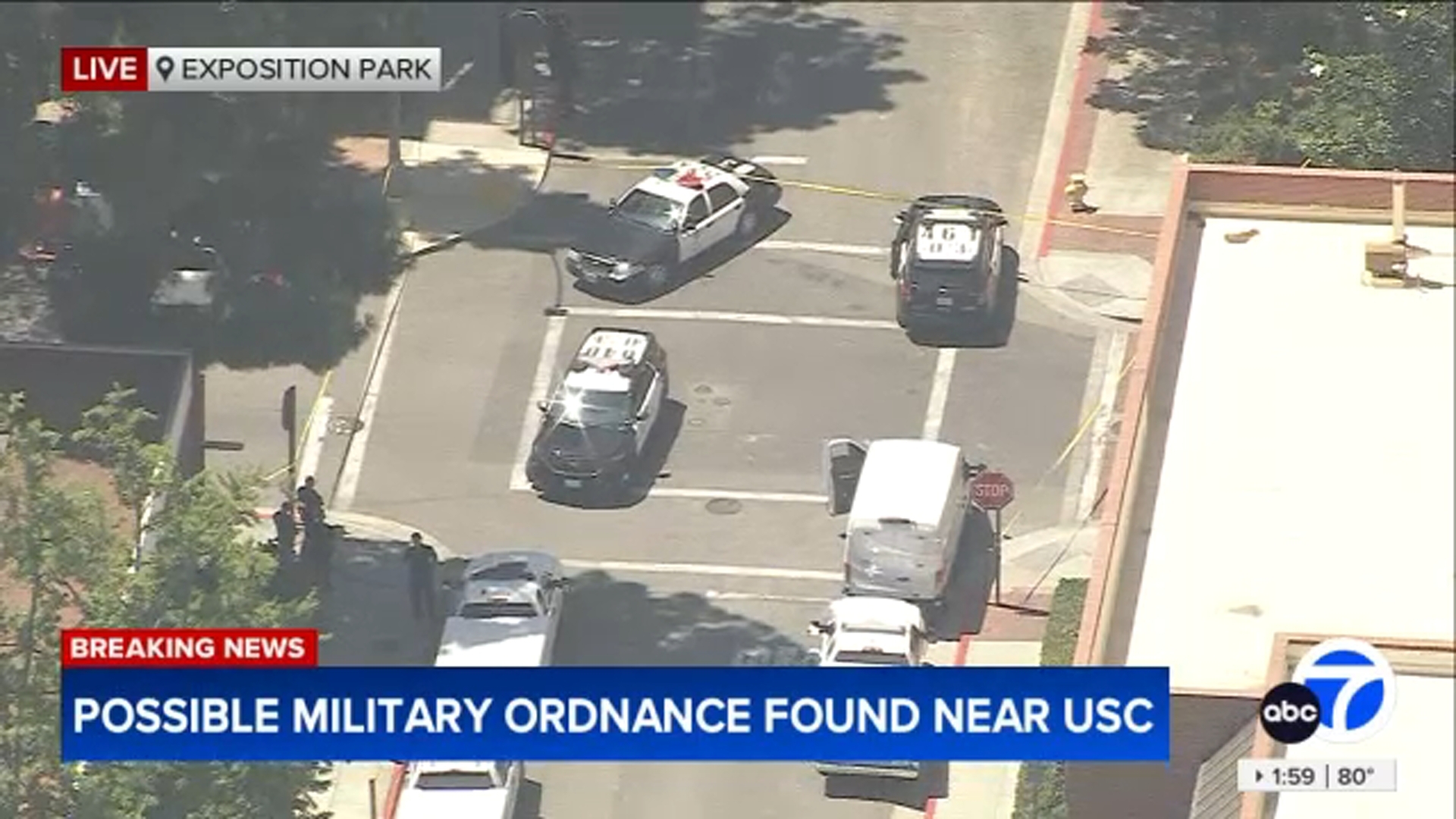 LAPD bomb squad discovers possible military ordnance Exposition Park ...