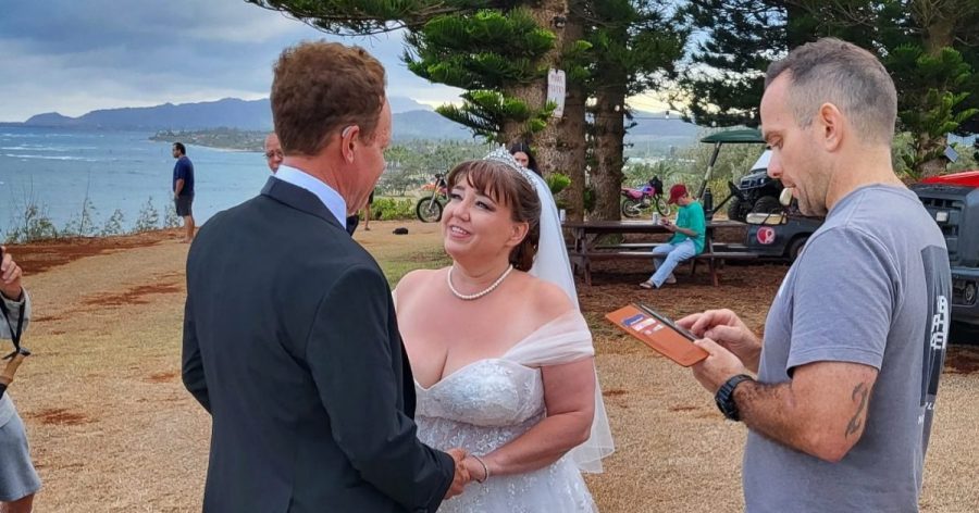 ‘Til death do us part’: Couple gets married during tsunami warning