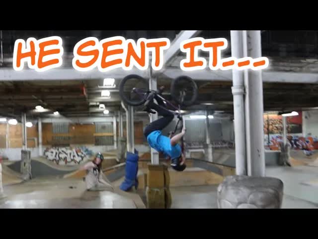RANDOM KID TRIES BACKFLIP ON A BIKE...