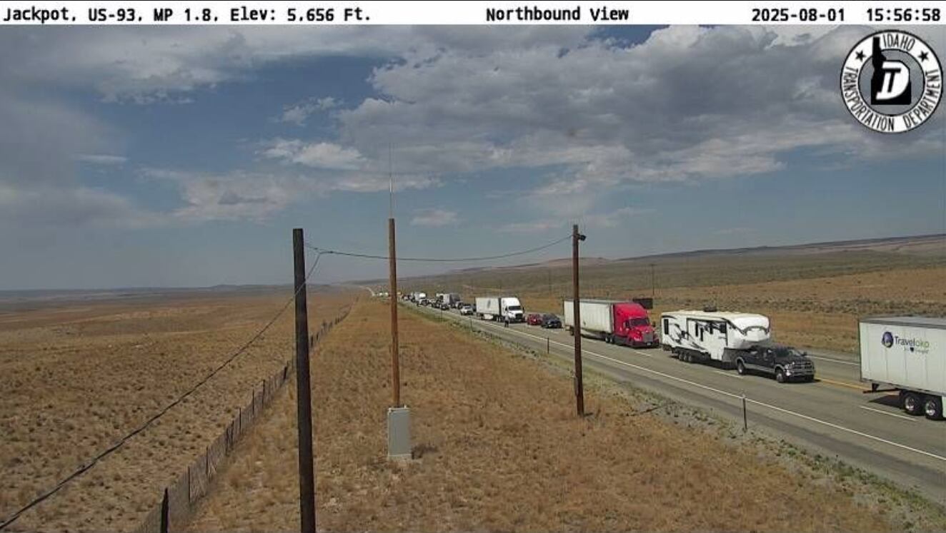 U.S. Highway 93 north of Jackpot back open after crash