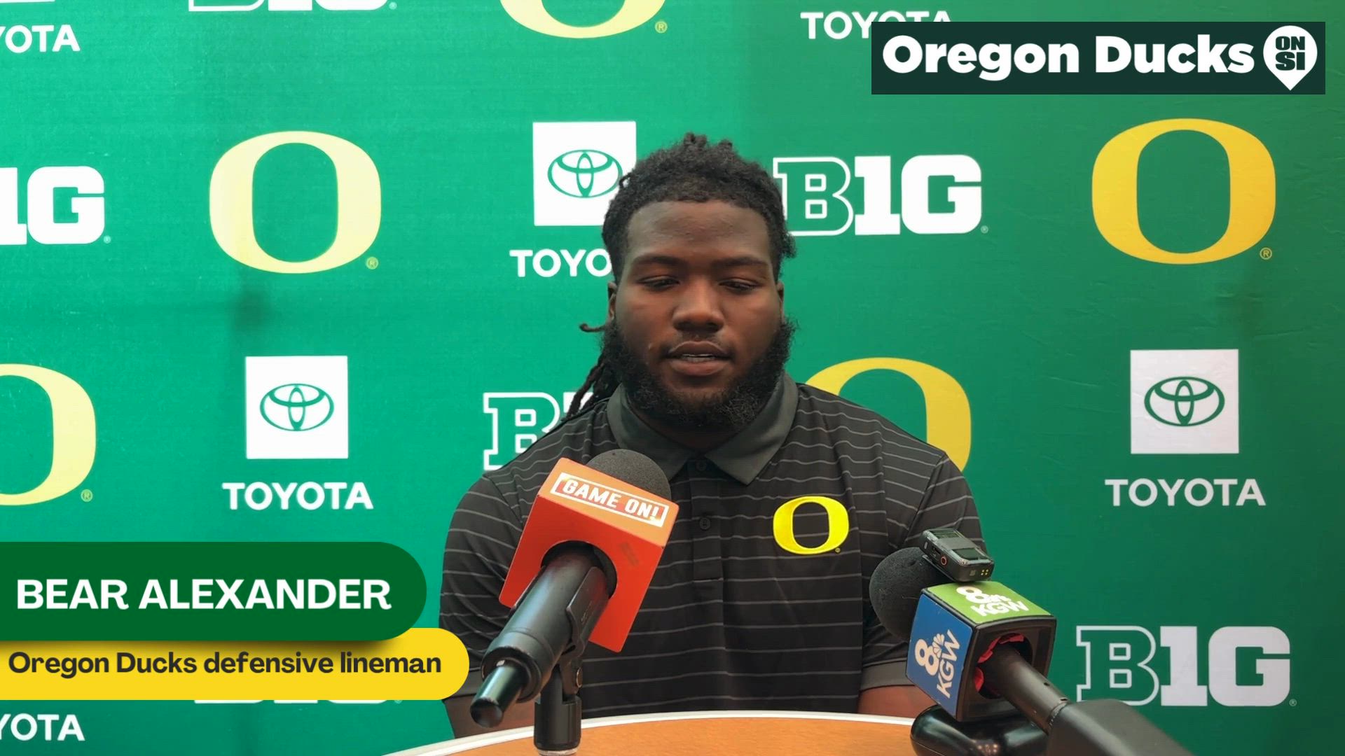 Oregon Ducks defensive lineman Bear Alexander discusses his personal ...