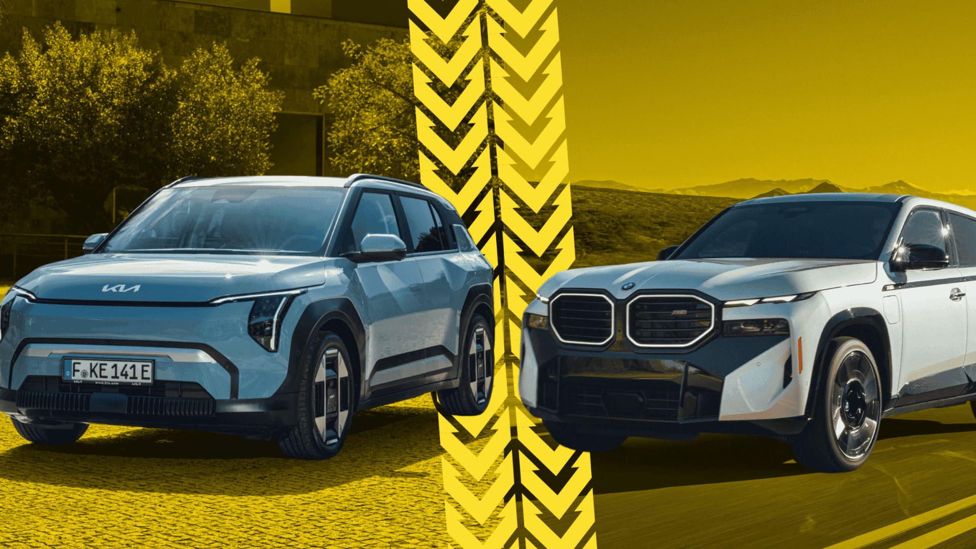 Kia EV3 vs BMW XM, la simplicidad eléctrica se une al exceso híbrido