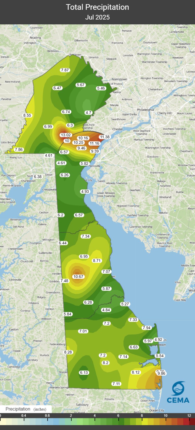 Storm adds to robust monthly rain totals in Delaware. How much did your ...
