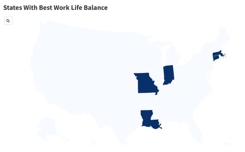 Map shows states with best work-life balance