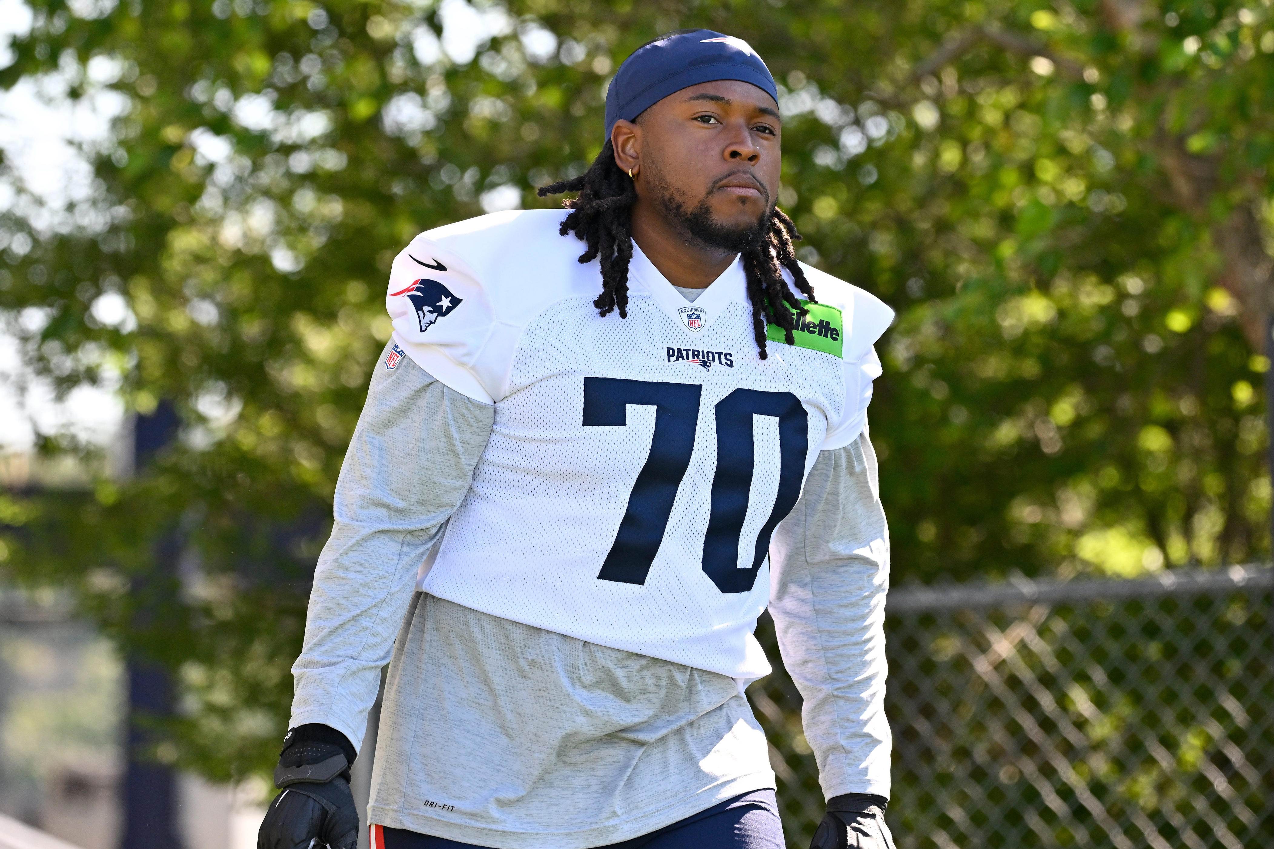 Patriots’ Caedan Wallace views position change as opportunity to grow