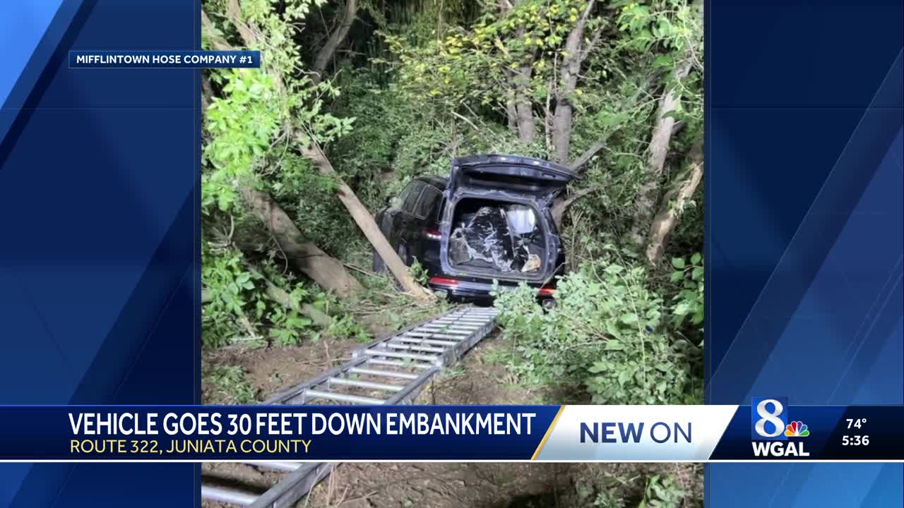 One person airlifted to hospital after crashing 30 feet down an ...