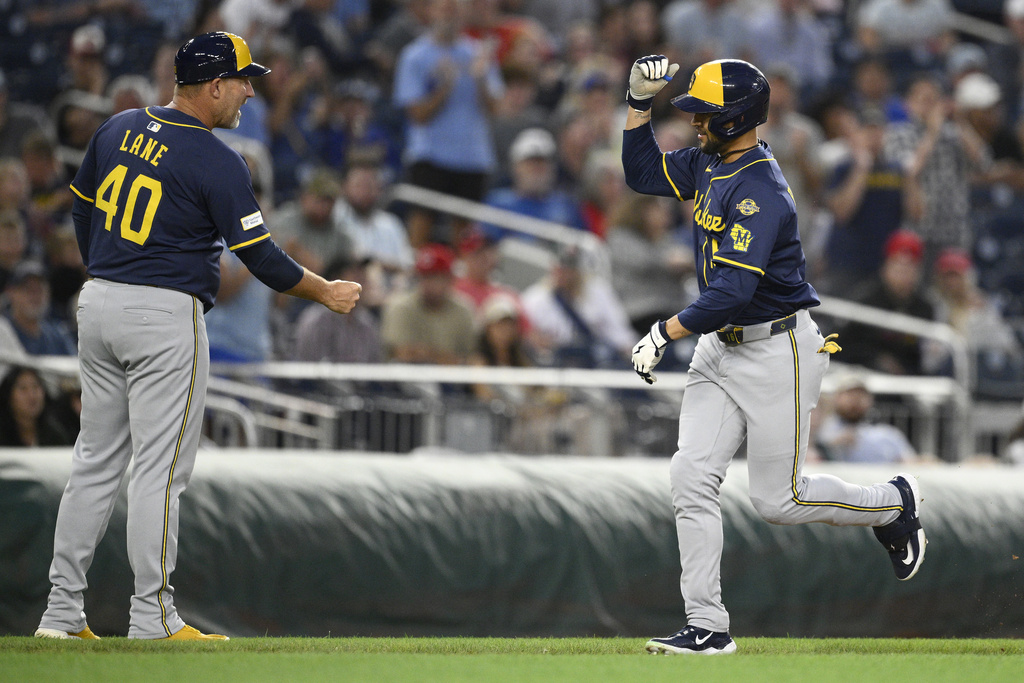 Blake Perkins homers twice as Brewers get 25 hits in 16-9 win over ...