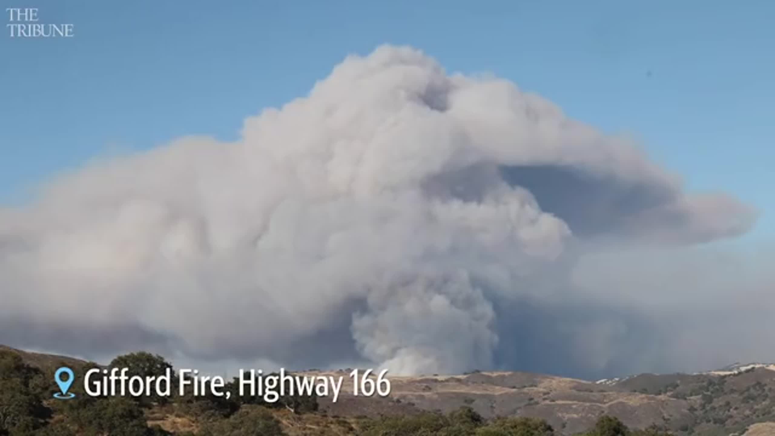 Raw video: Firefighters battle Gifford Fire on Highway 166