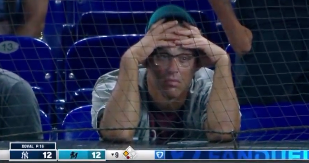 Marlins announcer dunks on sad Yankees fan during shocking comeback