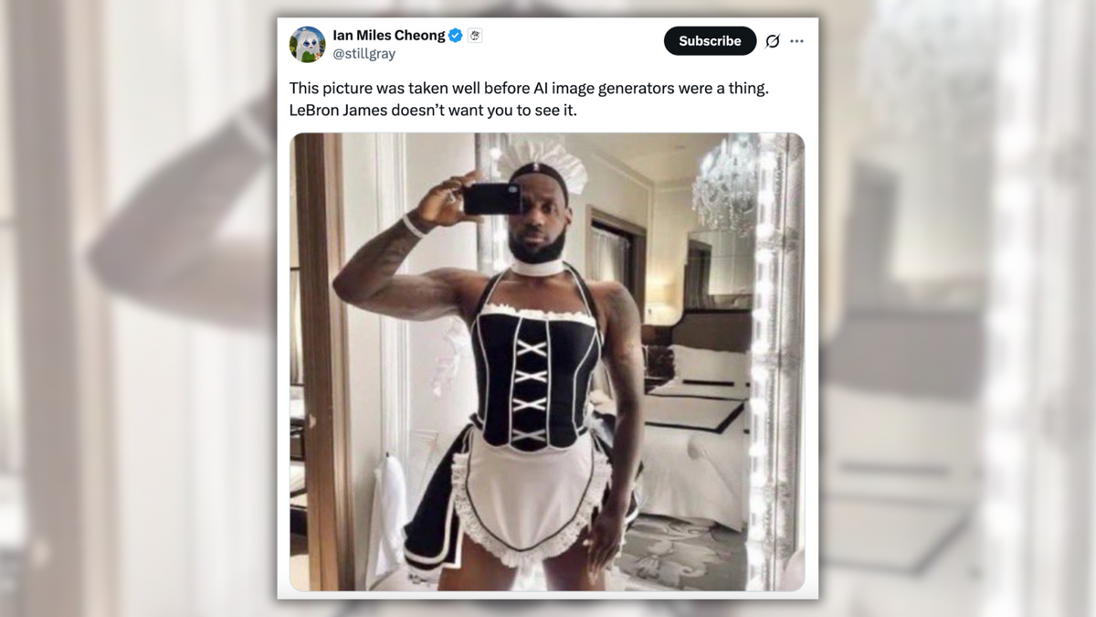 Claim photo shows LeBron James in French maid outfit skirts around the ...