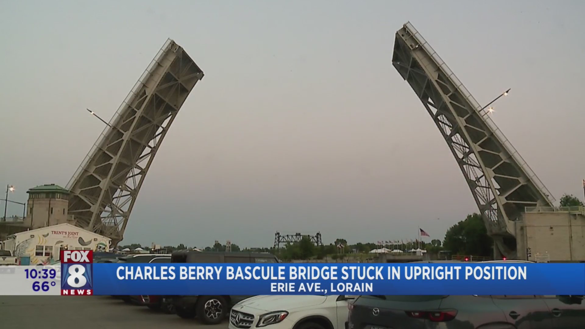 Charles Berry Bridge stuck in upright position