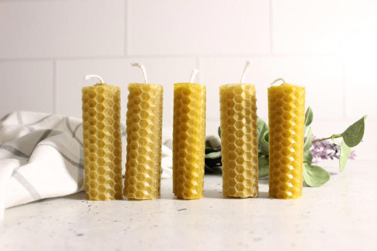 Easy DIY Beeswax Taper Candles