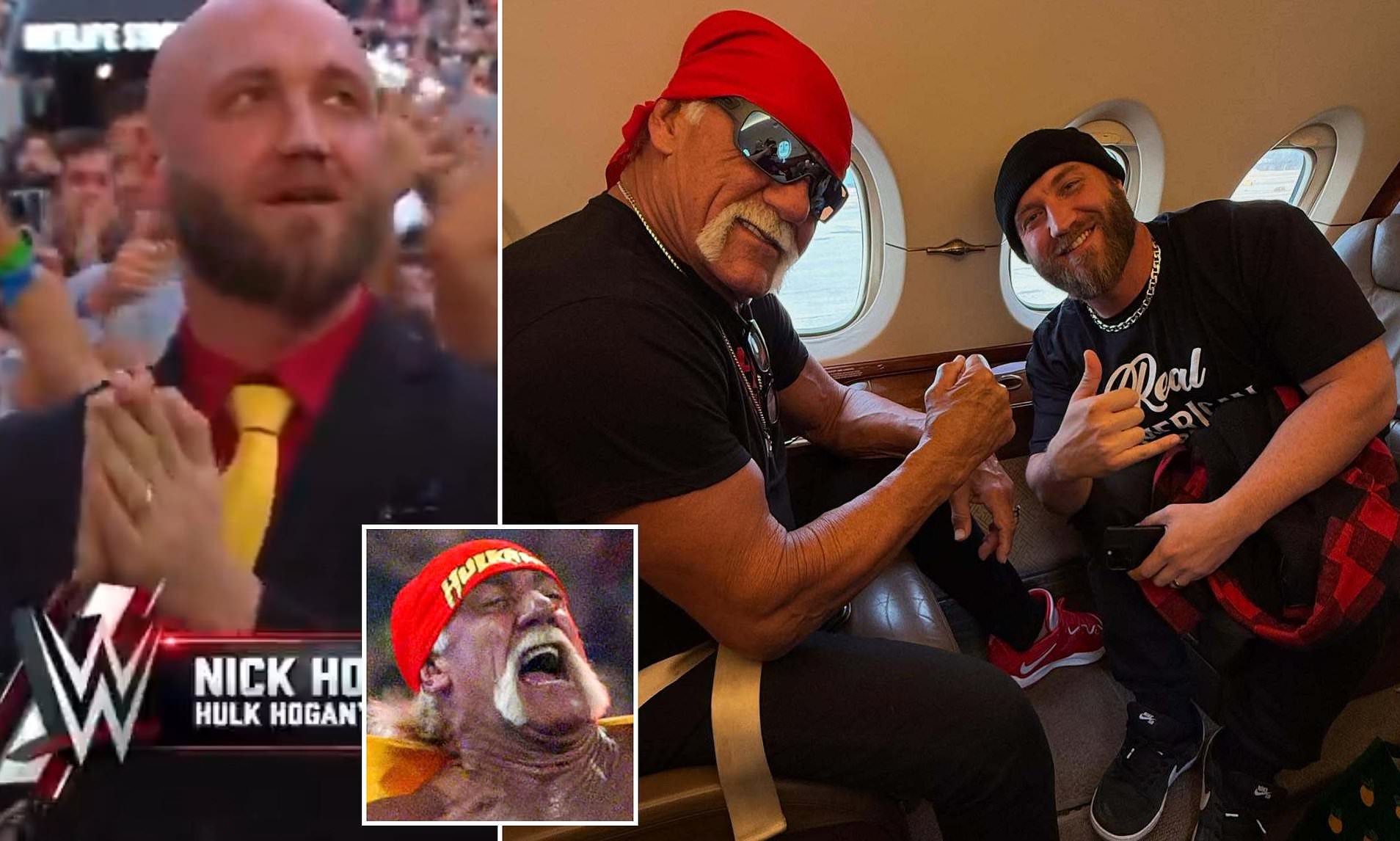 Hulk Hogan's heartbroken son Nick appears to fight back tears during ...
