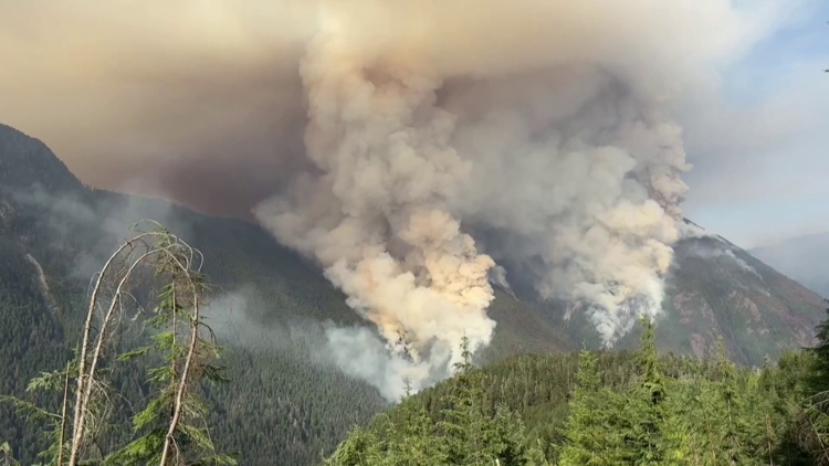 Fire near Lake Cushman continues to grow despite rain