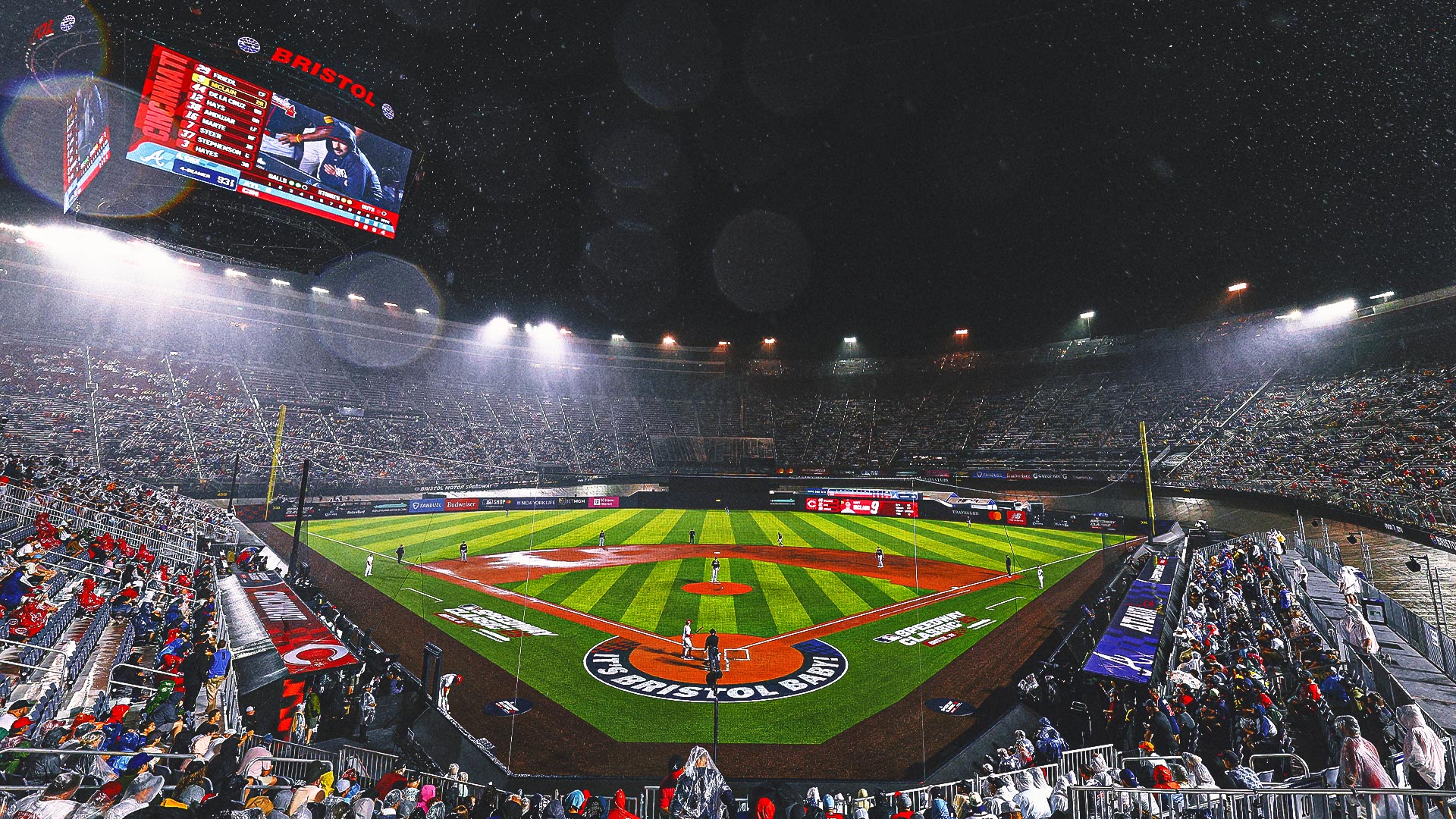 MLB Speedway Classic at Bristol Motor Speedway Suspended, Resuming Sunday