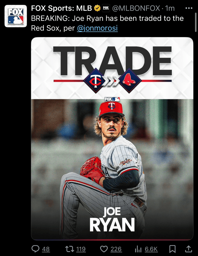 MLB: Joe Ryan reveals what happened in the final hours of the trade ...