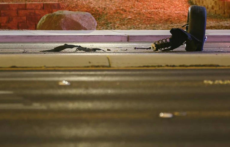 Officers injured as suspect vehicle flees in south Las Vegas — PHOTOS