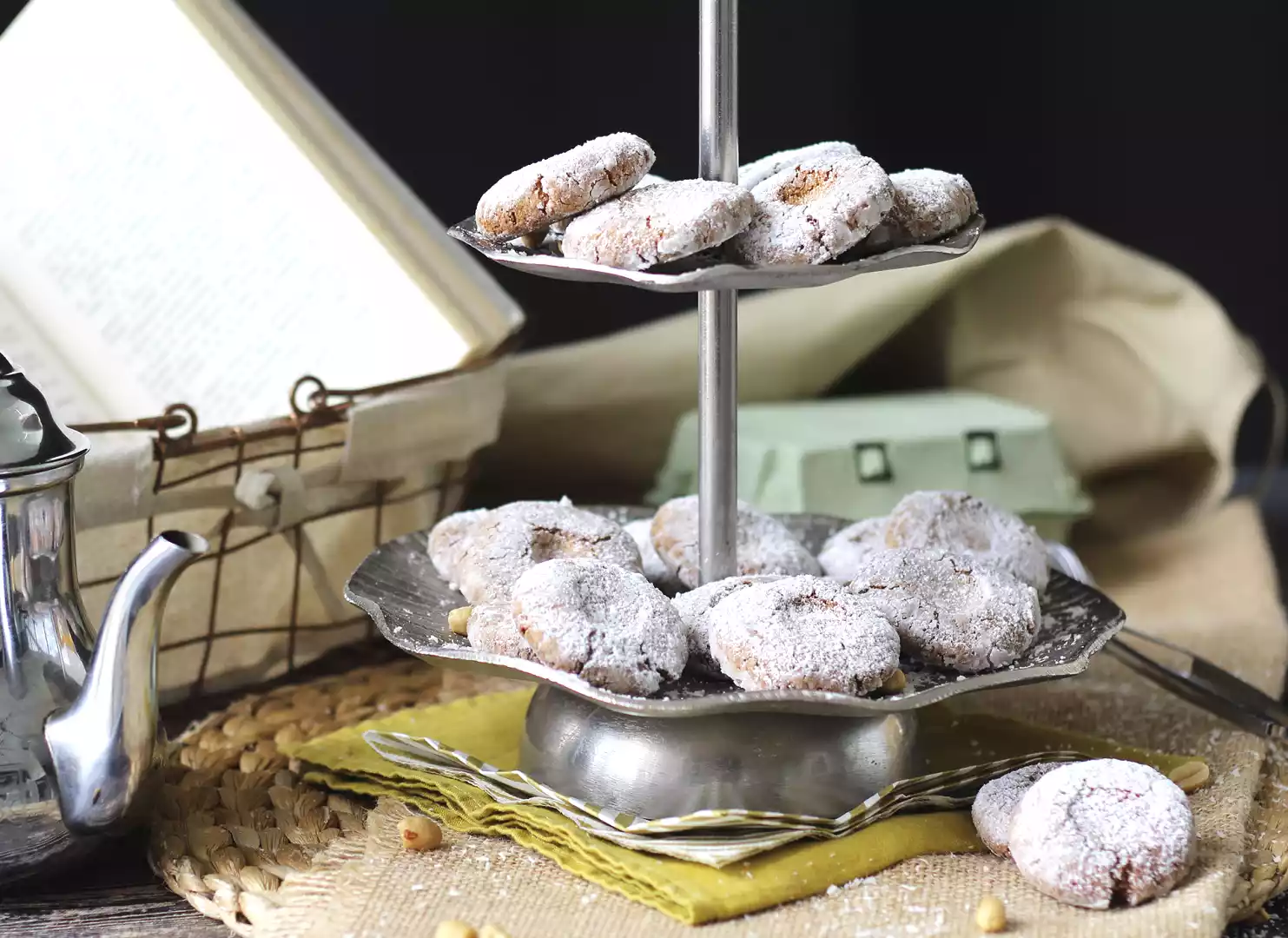 Ghriba almond and coconut cookies, a classic of moroccan pastry making