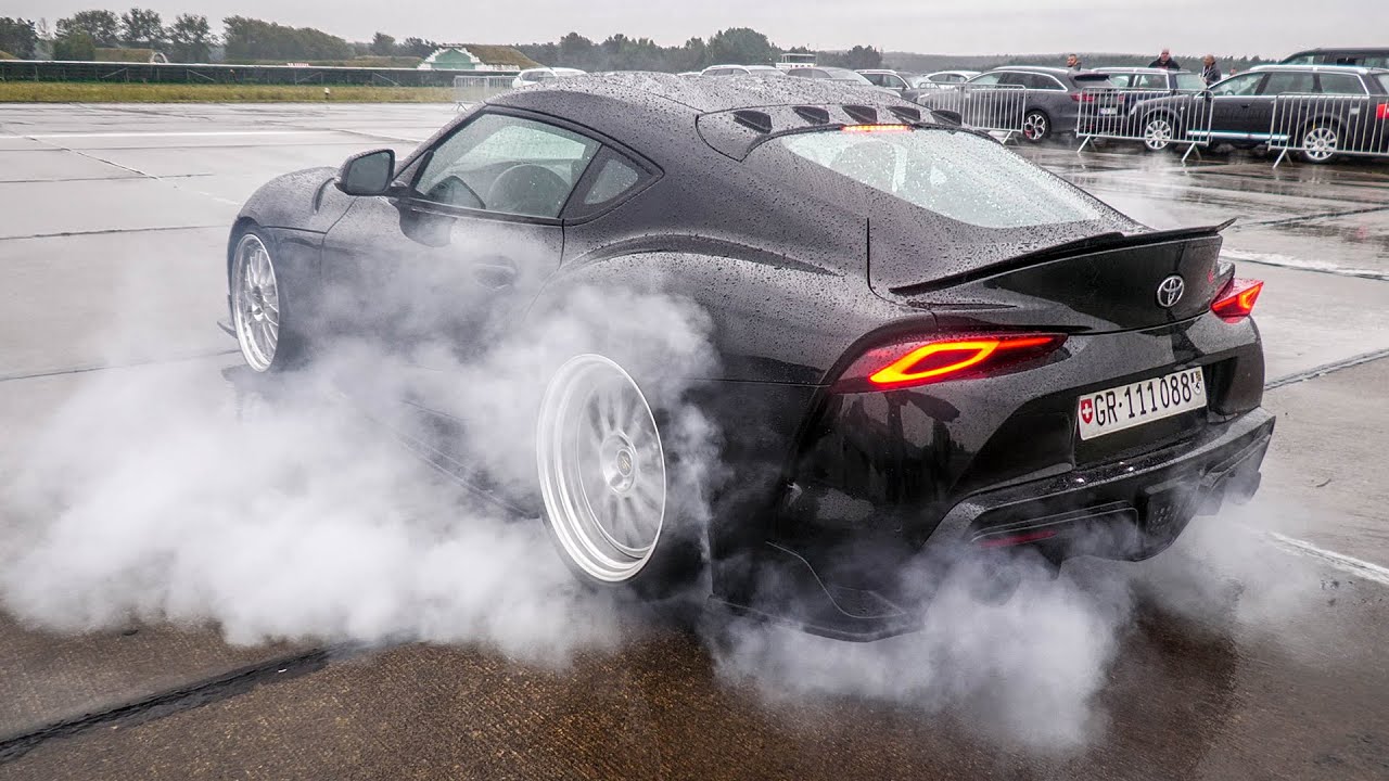 Modified Cars Revving, Burnouts, Donuts, and Exhaust Flames | Supra MK5 ...