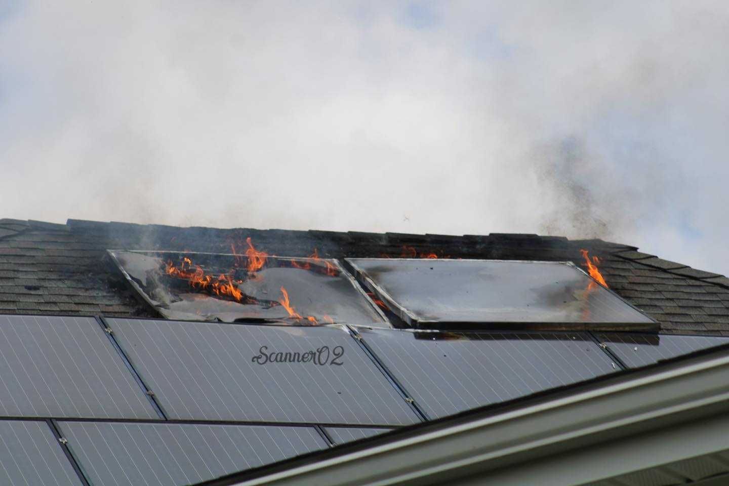Solar panels catch fire in Franklin County