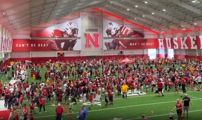 Husker fans arrive at Hawks Championship Center for Nebraska Football ...