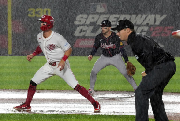 MLB Speedway Classic Braves-Reds matchup suspended due to drenching rain