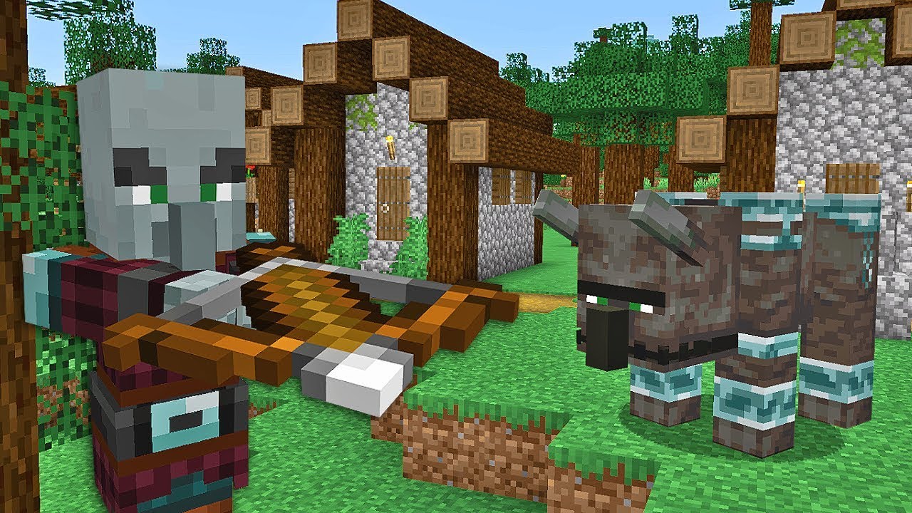 Pillager raid challenge in Minecraft survival mode