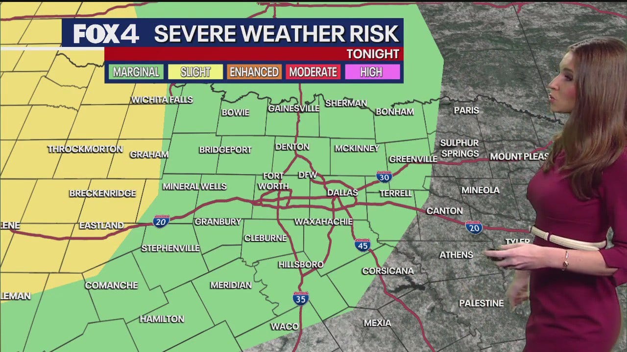Dallas weather: Slight risk for severe weather Sunday night