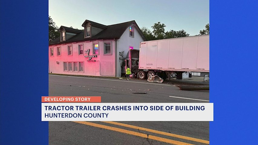 Officials: Tractor-trailer crashes into side of Hunterdon County building